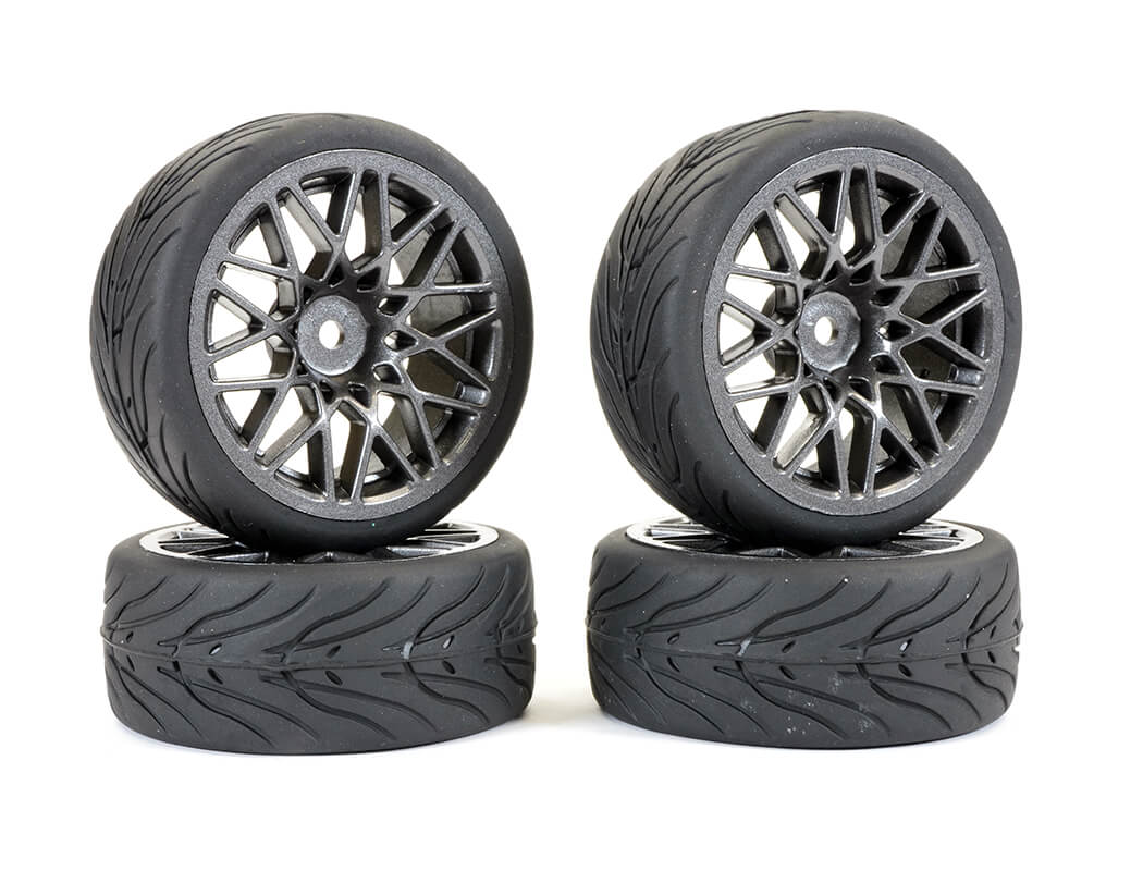 Fastrax FAST0089GM 1/10th Street/Rally Tyres Star Spoke Gun Metal Wheel ...