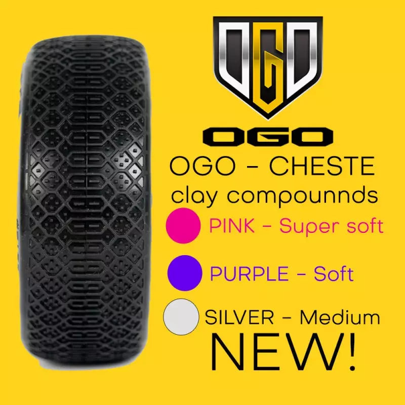 OGO Cheste 1/8th Clay Compound - Soft 1/8th Tyre only Set OGO0103BC ...
