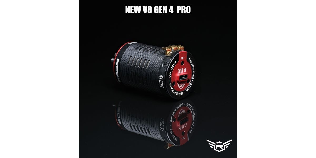 Reds MTEG0013 2100KV V8 Gen 4 1/8th Brushless Sensored Electric Motor ...