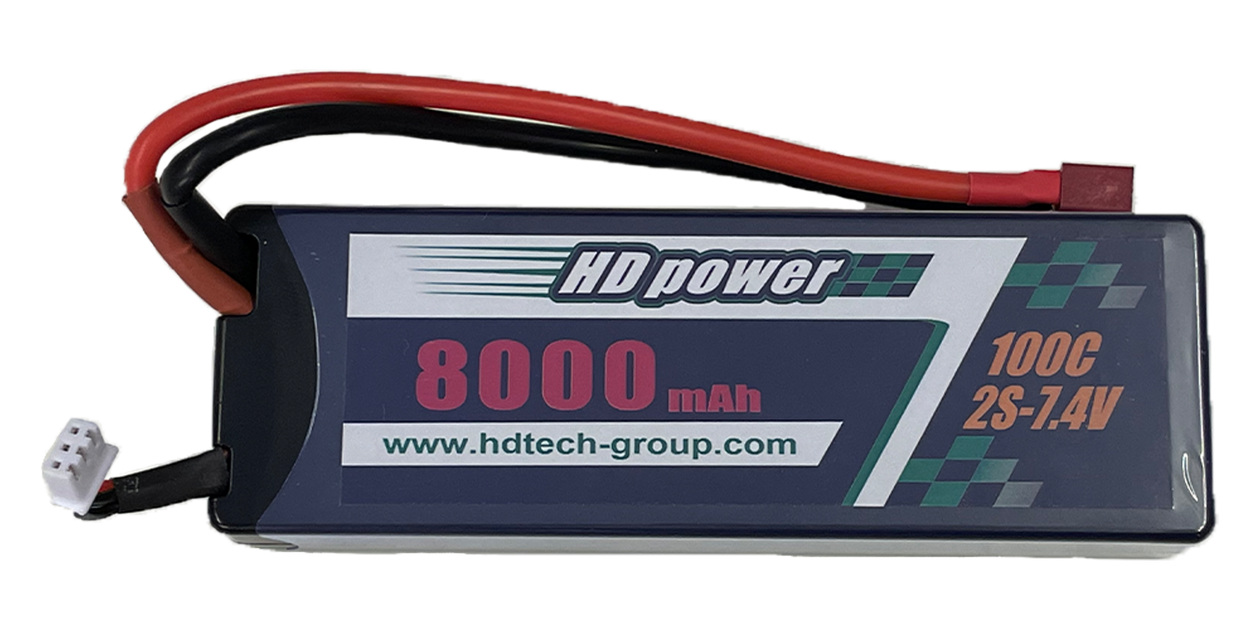 HD Tech 2S 100C 7.4V 8000mah Lipo Battery with Deans Connector — Herts ...